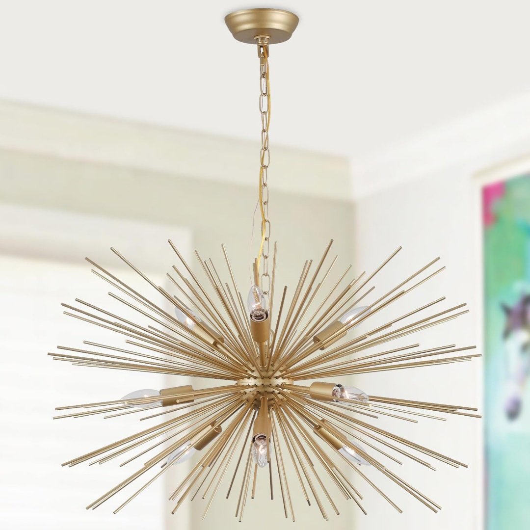 George Oliver Modern 29" Sputnik Chandelier Vintage 9-Lights Luxury Starburst Chandelier Light ...
